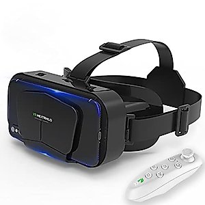 VR Headset Virtual Reality VR 3D Glasses VR Set 3D Virtual Reality Goggles,Adjustable VR Glasses Support 7.2 Inches [with Controller+Two Eye Masks].…