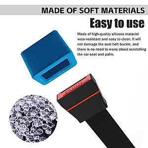 NTNEV 2PCS Seat Belt Buckle Holder, Silicone Seat Belt Buckle Booster, Keep the Seat Belt Buckle Upright and Stable, Raises Seat Belt Buckle for Easy Access, Car Accessories (Blue)