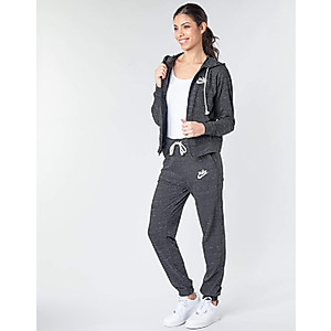 Nike Women's Sportswear Gym Vintage Full-Zip Hoodie , Black/(Sail), Medium