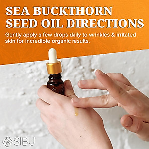 Sibu Premium Himalayan Sea Buckthorn Seed Oil, USDA Organic (10ml) – Amazing for Sensitive Skin, Breakouts, & Irritation