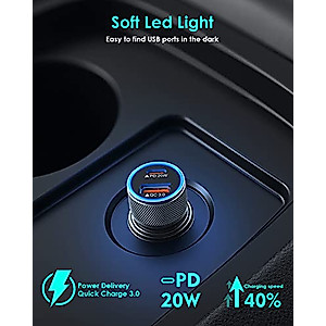 iPhone Car Charger,USB C Fast Car Charger[Apple MFi Certified] Apple Car Charging 38W Dual Port Car Charger Cigarette Lighter Adapter 2x3ft PD&QC 3.0 Lightning Cable for iPhone 13/12/12 Pro/11/Airpods