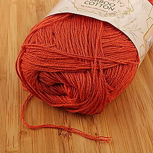 JubileeYarn Baby Soft Bamboo Cotton Yarn - 50g/Skein - Burnt Orange - 4 Skeins