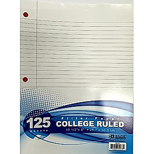 OCD Bargain BAZIC College Ruled 125 Ct. Filler Paper, 2-Pack