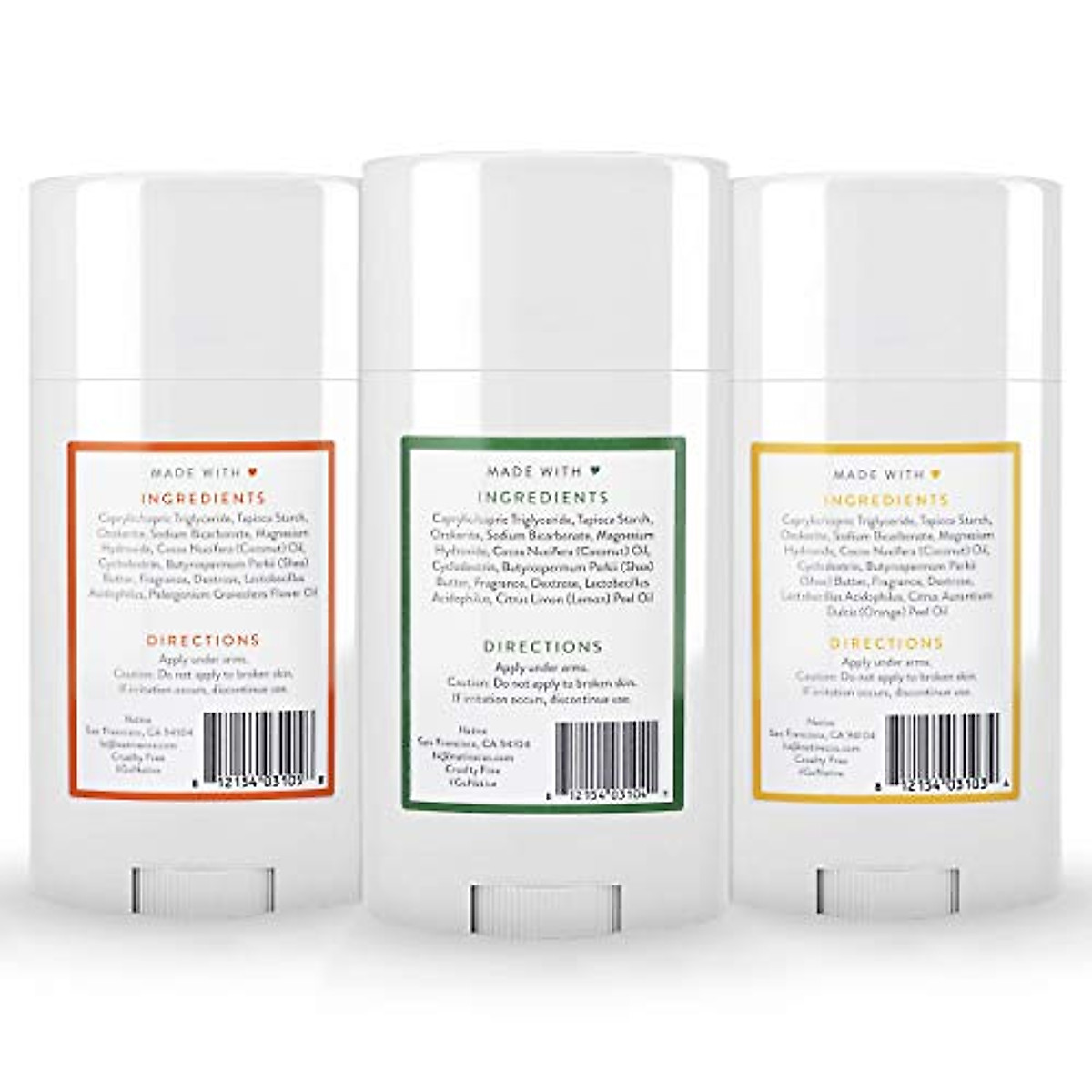 Native Deodorant - Natural Deodorant For Women and Men - 3 Pack - Aluminum Free, Free of Parabens and Sulfates - Vegan, Contains Probiotics - Aloe & Eucalyptus, Vanilla & Rose, Yuzu & Orange