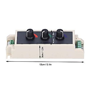 AUHX RGB Controller, 3‑Channel Adjustable RGB Knob Dimmer, for RGB Modules LED Strip Light