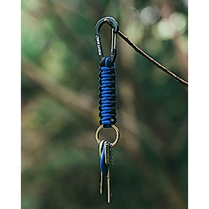 REHTAEL Paracord Keychain with Carabiner for Keys/Knife for Camping/Hiking (4Pack;2BlackBlue+2BlackOrange)