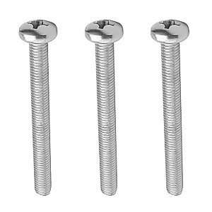 MroMax 3Pcs M8 x 80mm Pan Head Phillips Machine Screws, 304 Stainless Steel 18-8, Fully Thread, Metric Silver Gray Cross Head Screws Bolts