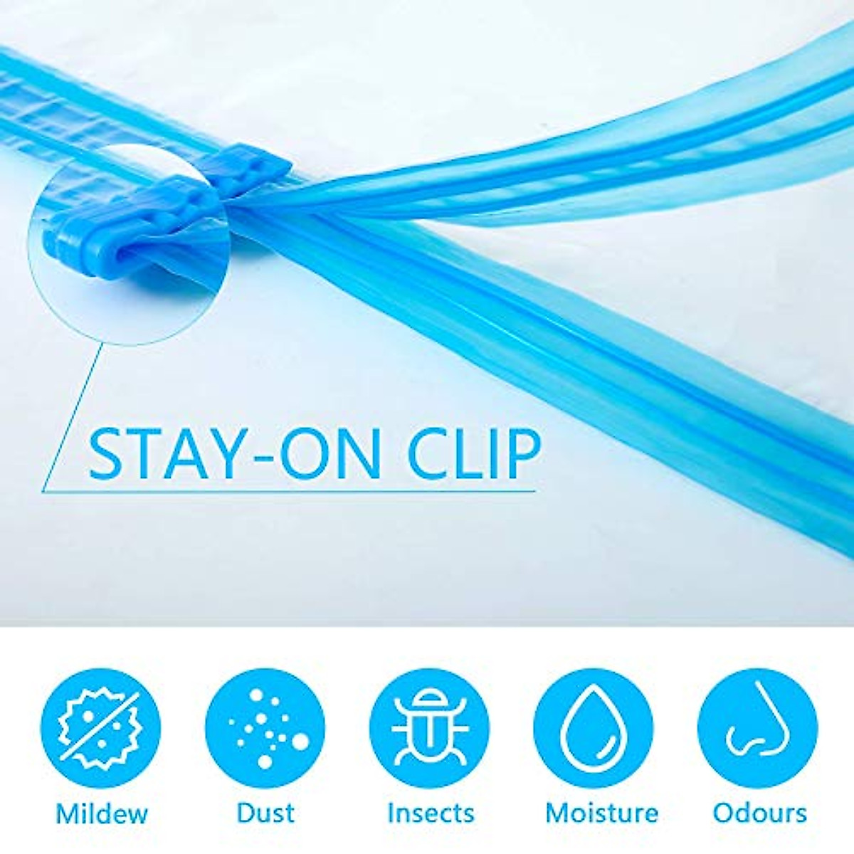 WISEWATER 10PCS Vacuum Storage Bags（2 x Jumbo, 2x Large, 2 x Medium, 2x Small，1x 3D，1x hand roll）Space Saving Bags with Travel Hand Pump（10pcs）