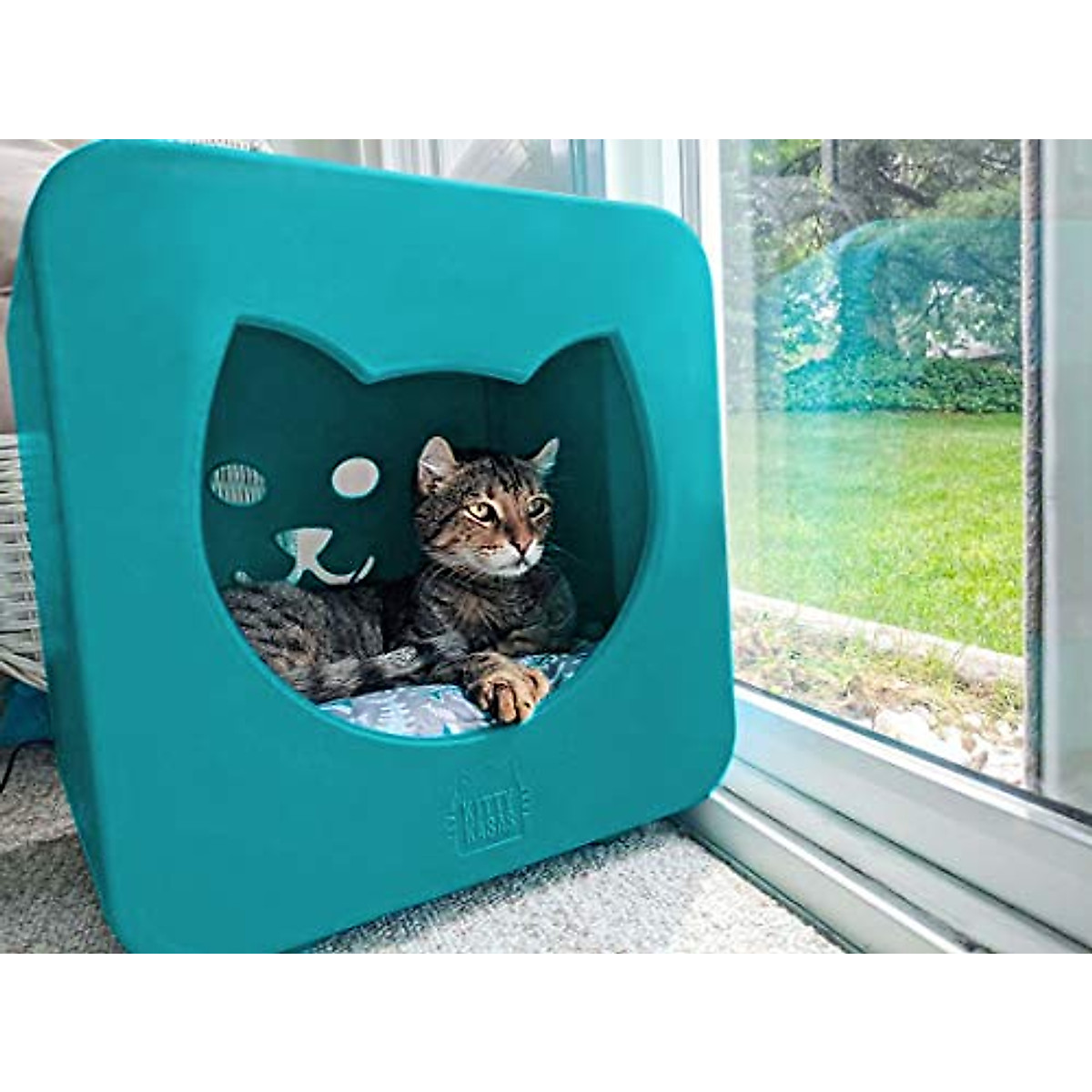 Kitty Kasas New! Standard Snap-On Modular Cat House, Bedroom Cube, Teal (KKB-115)