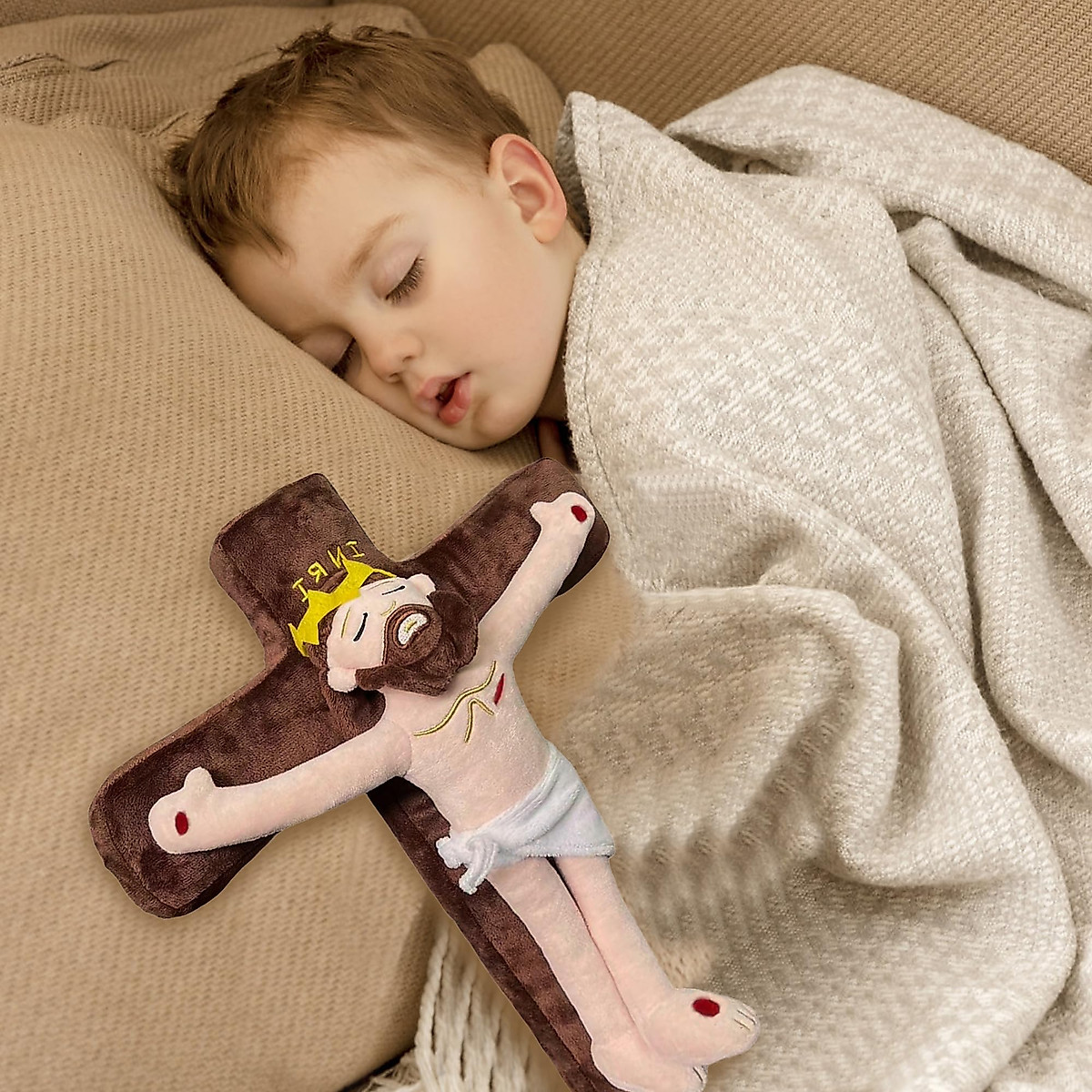 Yickoon 15inch Jesus Plush Doll Jesus Stuffed Doll Christ Religious Toys Easter Jesus Plushie for Kids Adults Christian