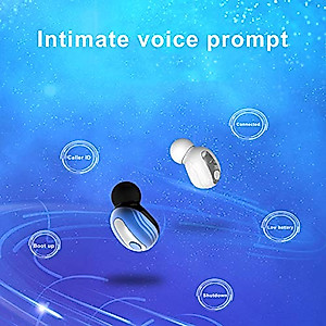 Heave Wireless Earbud,Mini Invisible Wireless Bluetooth 5.0 Earpiece,Hands-Free Noise Reduction in-Ear Earphone Built-in Microphone Headset for Sports/Business/Driving Black
