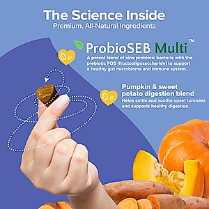 Okoa Pet Belly Boost Probiotic Soft Chews for Dogs - Vet Formulated for Gut Health, Digestion, Allergy Relief, & Immune System Support - Smoked Pumpkin & Sweet Potato Flavor - for All Breeds & Sizes
