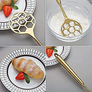 Gold Dough Whisk, Sturdy Football Shape Full Stainless Steel Flat Whisks For Cooking And Baking With Gold Titanium Plating, No Horking Hold in The Handle For Easy To Clean, Dishwasher Safe