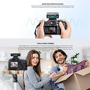 Hollyland Lark 150 Wireless Dual Microphone System,2.4GHz Digital Wireless Transmission with Charging Case