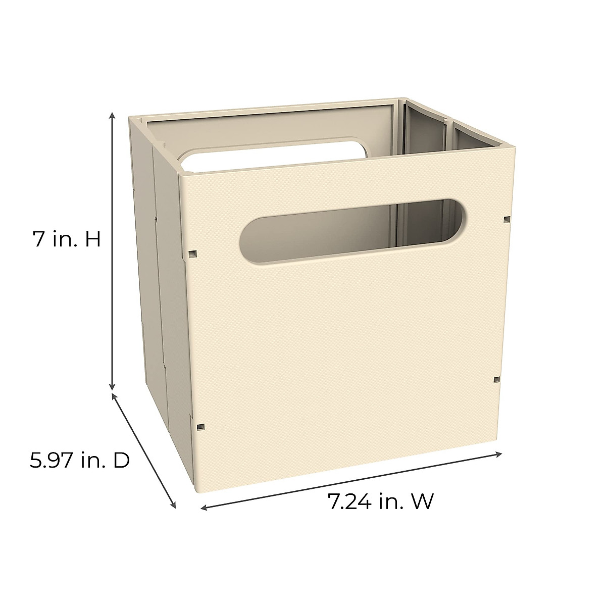 ClosetMaid 5437 Collapsible Mini Storage Bin with Two Handles, 2-Pack, Gray Wicker, Natural Linen, 2 Count
