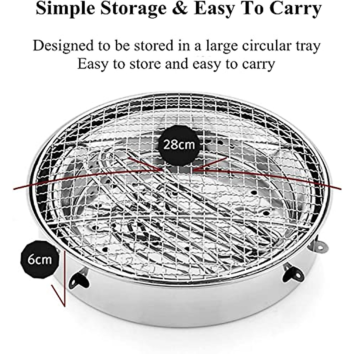 NEWCES Safety Certification Charcoal BBQ Grills Outdoor Barbeque Grill Stainless Steel Barbecues Grill Rack Combination Grill-Smokers for Outdoor Picnic Camping Patio Garden