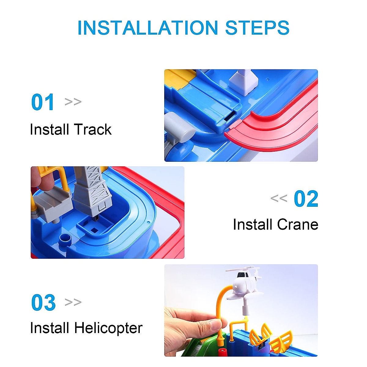 Sakiyrmai Kids Race Track Car Adventure Toys, City Rescue Preschool Educational Toy Vehicles, Parent-Child Interactive Kids Puzzle Car Playsets for 3 4 5 6 7 8 Years Old Toddlers Christmas