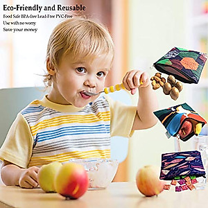 Reusable Snack Bags Sandwich bags Washable Food Safe BPA-free Lead-Free PVC-Free 4 Pack
