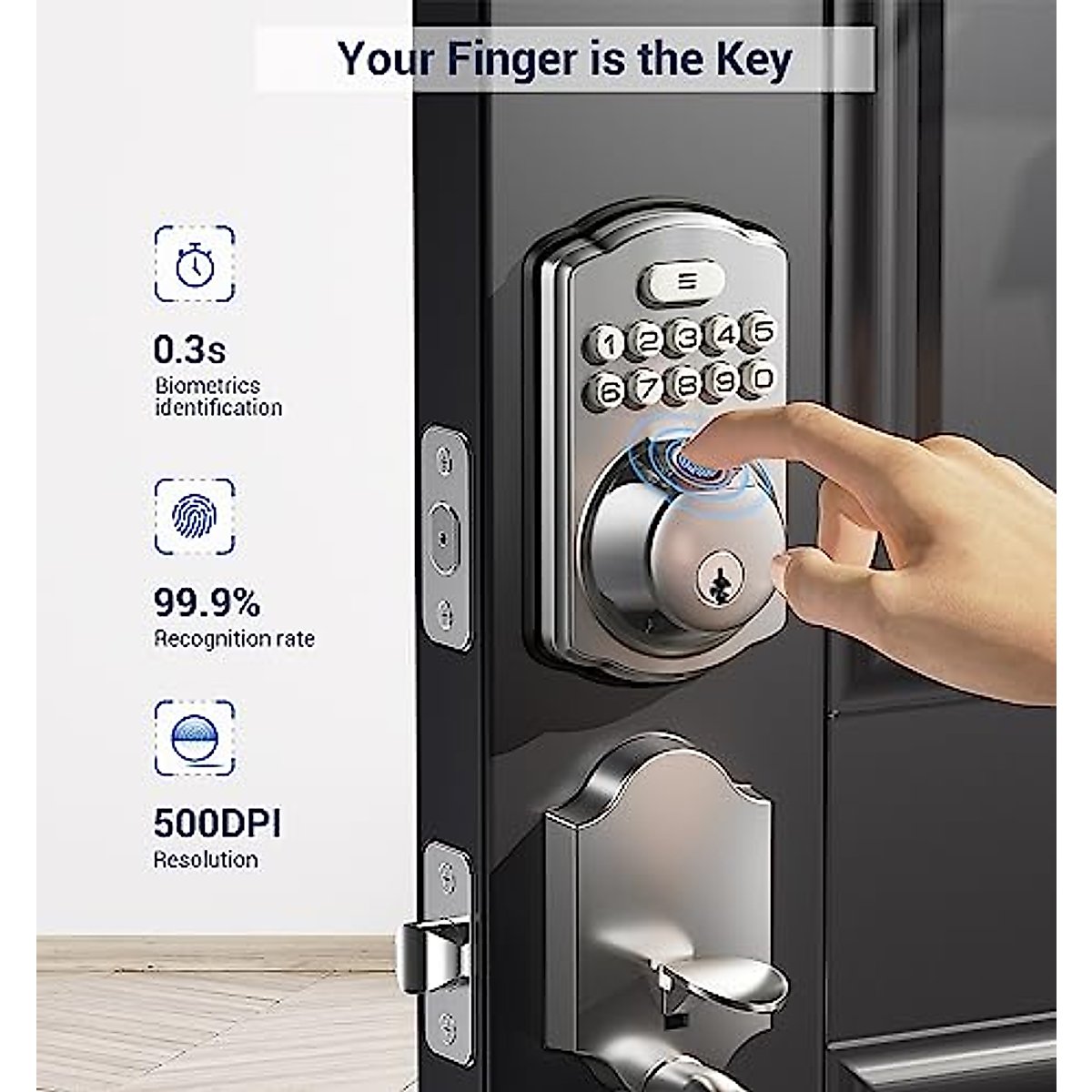 Veise KS02D and KS01C Door Lock with Handle Set Bundle