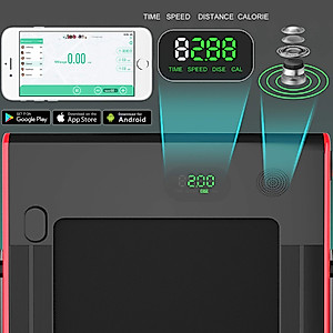 GYMAX Walking Pad, 2.25HP Foldable Treadmill with LED Display, Remote & Smart App Control, 2 in 1 Under Desk Treadmill, Portable Compact Folding Treadmill for Small Space/Home/Office