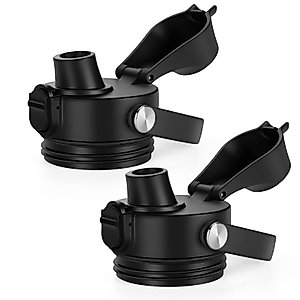 EIPOSAU Spout Lid for YETI Rambler Bottle, BPA Free, Ideal Chug Cap for YETI, Fits 18 26 36 64 oz Bottles, Replacement Lids with Push Button & Lock, 2 Pack