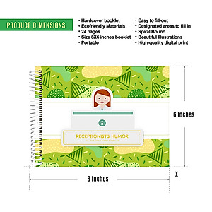 Receptionist Gifts - Personalizable Humor Booklet with Matching Card to Say Thank You to Your Favorite Receptionist Or Front Desk Assistant - Easy-to-Fill and Thoughtful Gift Ideas. Funny Office Gifts