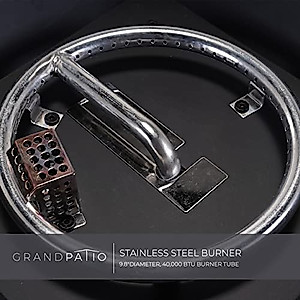 Grand patio 5 Pieces Patio Furniture Set with 29 Inch Fire Pit Metal Outdoor Chairs with Beige Cushions,Outdoor Furniture Sets Propane Fire Pit for Garden Party Backyard