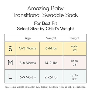 Amazing Baby Transitional Swaddle Sack with Arms Up Half-Length Sleeves and Mitten Cuffs, Tiny Bear, Sterling, Medium, 3-6 Months, Medium (14-21 Pound)