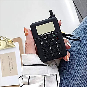 Mulafnxal for Airpod 1&2 Case, Cute Cartoon Unique Silicone Air pods Cover, 3D Funny Fashion Fun Cool Stylish Keychain Design Kits Soft Skin Shell Cases Boys Men Teens Kids for Airpods (Moto Phone)