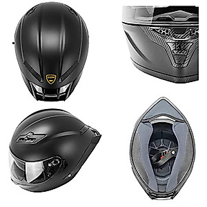 GDM Demon Motorcycle Helmet with Bluetooth Intercom - Tinted & Clear Shields - XL