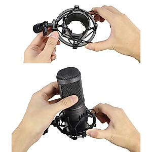 AT2020 Shock Mount with Pop Filter - Foam Windscreen with Microphone Shockmount Reduces Vibration Noise and Blocks Out Plosives for Audio Technica AT2020 AT2035 ATR2500 Condenser Mic by YOUSHARES