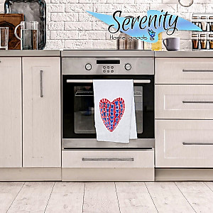 Maureen Claffy Collection | Memorial Day 4th of July Summer Home Decor Decorative Kitchen and Bath Hand Towels | American Flag | Spring Fall Accents | Red White and Blue Towel Home