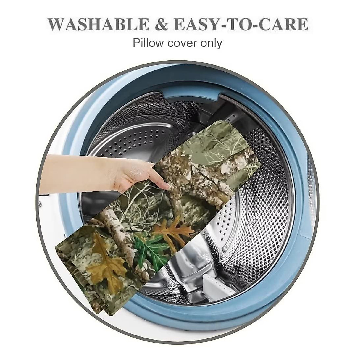 Autumn Forest Body Pillow Cover Hunting Tree Branches and Brown Leaves Camouflage Camo Pattern Long Pillow Case Protector with Zipper Decorative Large Pillowcases for Couch,Bedroom,Home Gifts 20"x54"