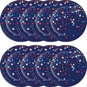 Creative Converting Patriotic Pride Fourth of July Dessert Plates, 7", Multi-color