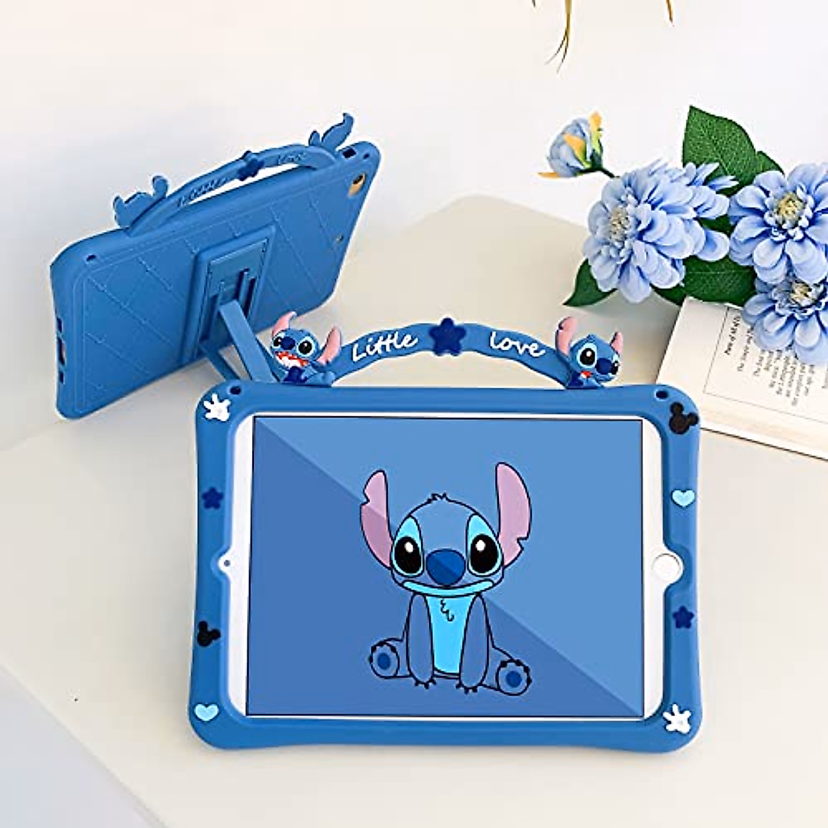 Case for iPad 8th / 7th Generation (2020/2019), iPad 10.2 Case for Kids，Stitch Cute Cartoon Case with Fold Stand Ultra Soft Slim Silica Shockproof Cover for Girls Boys