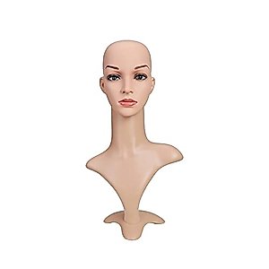 GRFIT Jewelry Rack Female Mannequin Head Manikin PVC Head Bust Wig Head Stand for Wigs Display Making,Styling,Sunglasses,Necklace Earrings Jewelry Stand Holder (Color : D2X)