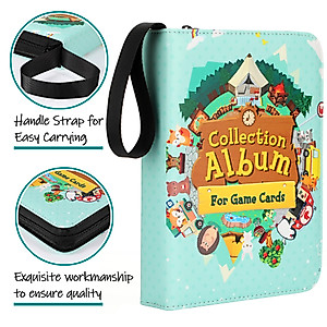 500+ Game Card Holder Compatible with Animal Crossing Mini Amiibo Cards, Cartridges Organizer Binder fit for Nintendo Switch PS Vita Games SD Memory Cards