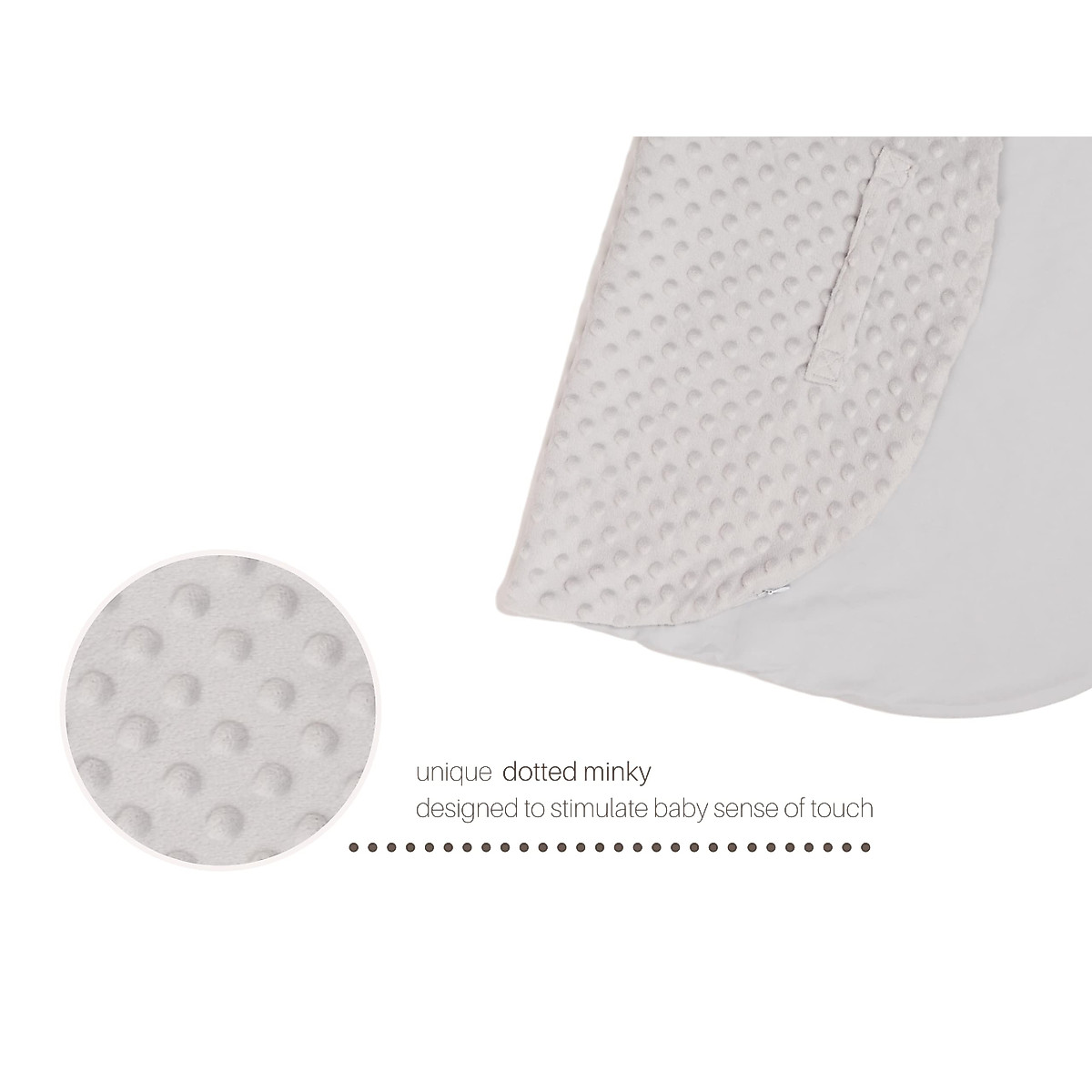 Mila Millie Water Resistant Removable Cover for Newborn Lounger | Minky Sensory Touch Slipcover for Baby Floor Seat | Premium Quality Soft Wipeable Fabric | Hypoallergenic (Fog)