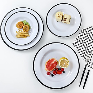 Dishwasher Safe Melamine Dinnerware Sets- 12Pcs Plates And Bowls Sets For Casual Dining Indoor And Outdoor Dining Party Camping, BPA-Free&Unbreakable Tableware Sets Service for 4