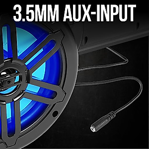BELVA BPS8RGB UTV/ATV Weatherproof Sound System Dual 8” Speakers with 1” Tweeters, Built-in Amplifier, Bluetooth, Aux-in, Multi Color Illumination, Wireless Remote, Easy Installation