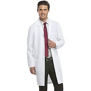 Dickies Size Everyday Unisex 40 Inch Lab Coat, White, 3X-Large Plus