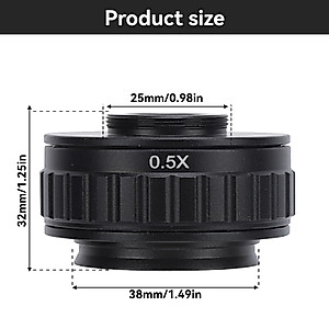 Agatige 0.5X C Mount Adapter Lens, Microscope Adapter Camera Adapter Mount Lens Adapter Trinocular Stereo Microscope Tube Focusing 38mm for Digital Camera CX Photo Port Stereo T490 Series Microscopes