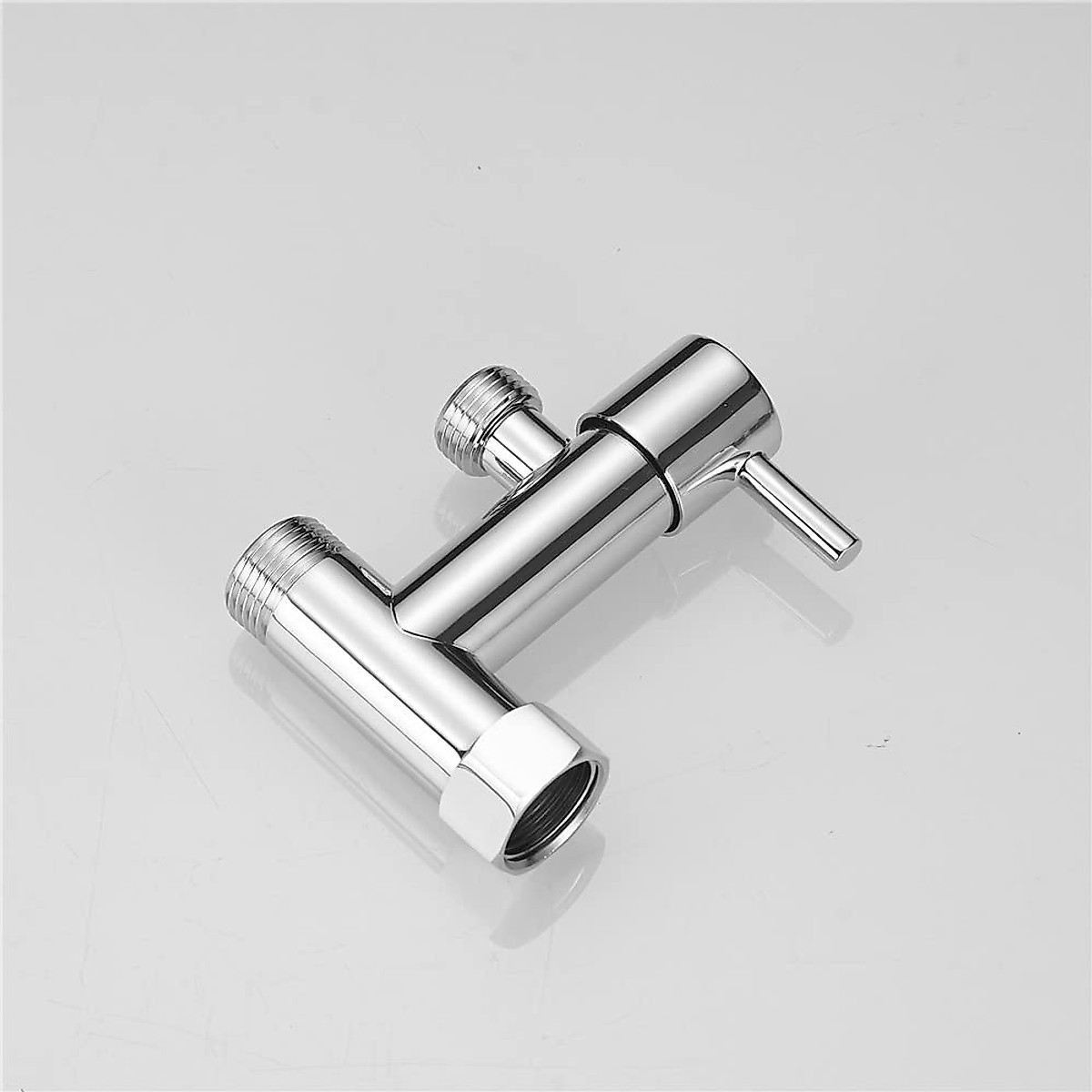 Weirun Bathroom Brass 3-way T Adapter with Shut-off Valve Water Diverter for Bidet Handheld Sprayer,Chrome