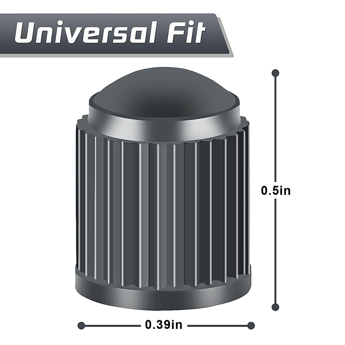 Plastic Tire Valve Stem Covers Schrader Valve Caps Gun-Gray with O-Ring Rubber Seal Wheel Rim Valve Stem Covers Universal for Car SUV Truck Motorcycle Bike and Bicycle (10 Pack)