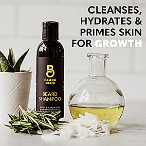 Beard Club Advanced Beard Growth Kit - Grow A Thicker Fuller Beard - Derma Roller for Beard Growth, Beard Growth Oil, Vitamins and Vitamin Spray, Beard Shampoo and Beard Brush - Gift Set