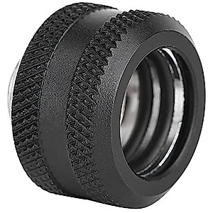 Dracaena 6 Pack G1/4" Thread to 12mm OD hard Tubing Compression Fitting with Rings for rigid acrylic Tube for Computer Water Cooling System, Black