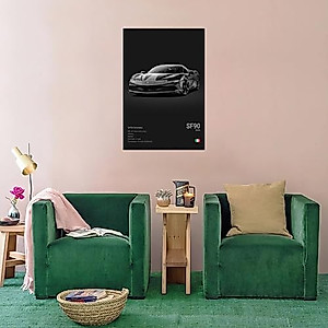 Car Poster Ferrari F40 Supercar Posters Racing Car Canvas Wall Art For Boy's Bedroom SuperCar Wall Decor Unframe-style 12x18inch(30x45cm)