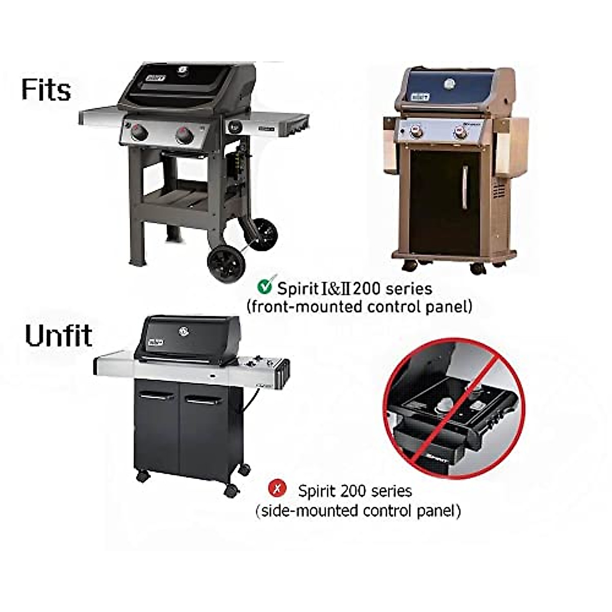 Firsgrill Professional Replacement for Weber Spirit I & II 200 Series Spirit E-210 E-220 Spirit S-210, S-220 Burner Flame Cooking Grills (Burners & Heat Plate)