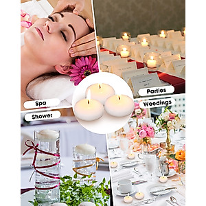 Qunclay 100 Pieces 1.65 Inch Floating Candles Unscented Dripless Tealight Candles Home Decorations Cute Elegant Candle Centerpieces at Wedding for Vases Party Accessories