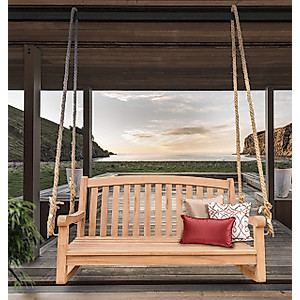 Seven Seas Teak San Jose Teak Wood Double Outdoor Porch Swing, 4 Foot
